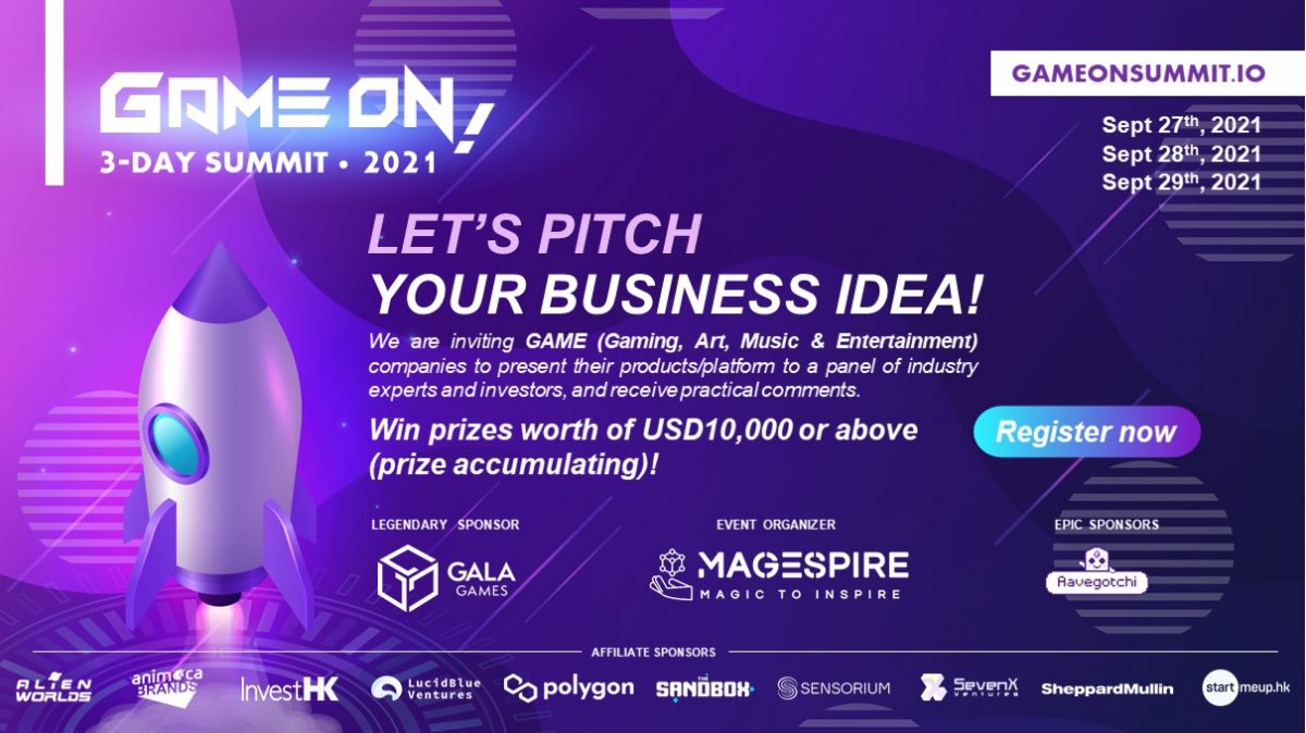 Game On! Summit 2021 - Live Pitch Competition - StartmeupHK